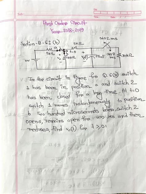 Eee 1st And 2nd Order Circuit Solve Pdf