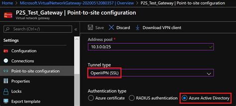 azure point to site p2s connection with azure ad authentication by