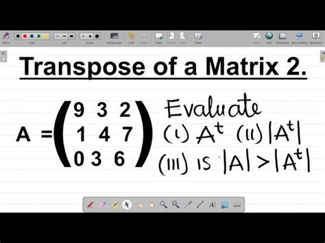 Free Video Transpose And Determinant Of A 3×3 Matrix From Excellence