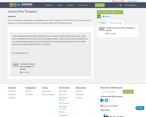 Lesson Plan Template Oer Commons