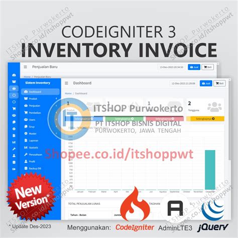Jual Source Code Aplikasi Web Kasir Inventory Invoice Standar Codeigniter 3 Shopee Indonesia