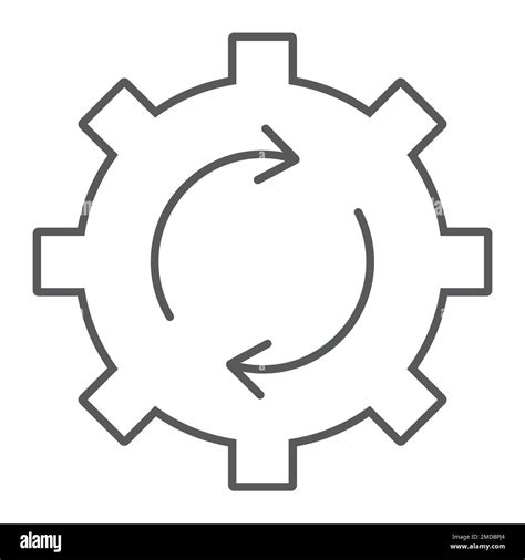 System Update Thin Line Icon Data And Analytics Cog Gear Rotation