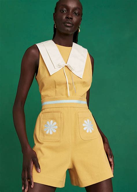 And Other Stories Structured Cotton Detachable Collar Jumpsuit