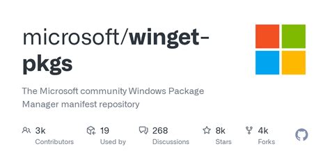 GitHub Microsoft Winget Pkgs The Microsoft Community Windows Package Manager Manifest Repository