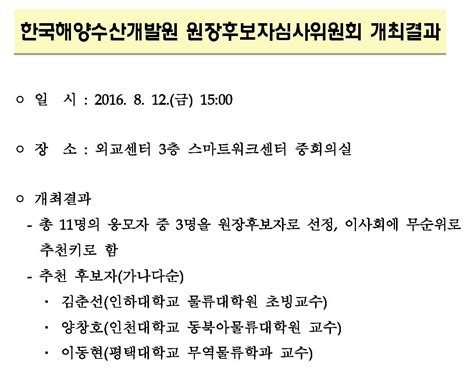 한국해양수산개발원 원장후보자심사위원회 개최결과 공지사항 소식·소통 Nrc 경제인문사회연구회 Nrc 공식 홈페이지 Nrc