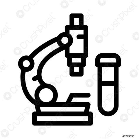 Blood Tests Under Microscope Icon Vector Outline Illustration Stock