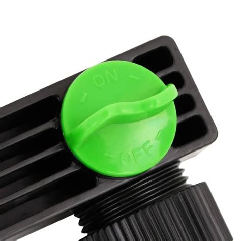 Adaptateur de robinet à 4 voies vert noir 19 5x6x11 cm ABS PP
