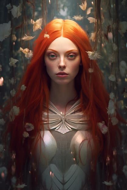 Premium Photo Portrait Of A Beautiful Redhaired Gothic Girl Fantasy