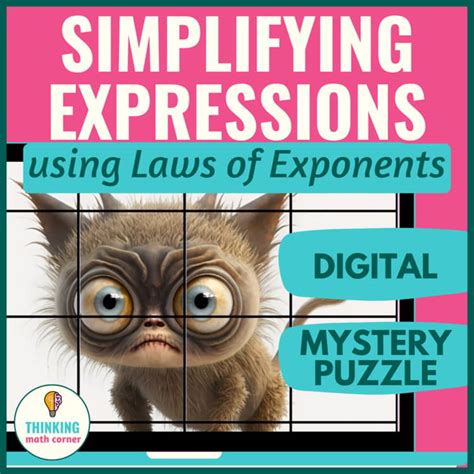 Simplifying Expressions With All Exponent Rules Laws Mystery Puzzle