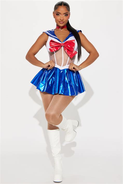 Lunar Powered Babe 2 Piece Costume Set Blue Combo Fashion Nova
