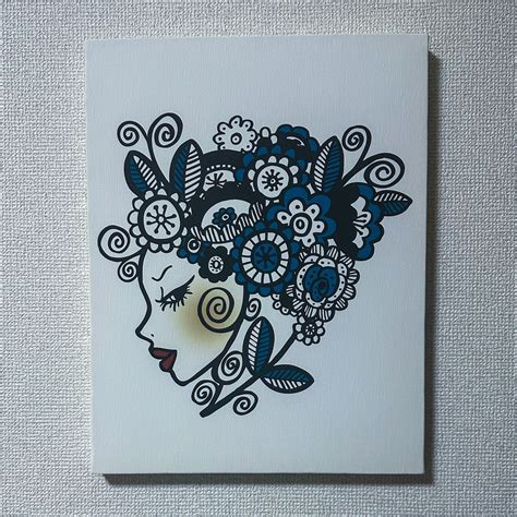 Nobbyアートワークf6キャンバス「花帽子」 Hello Nobbypop