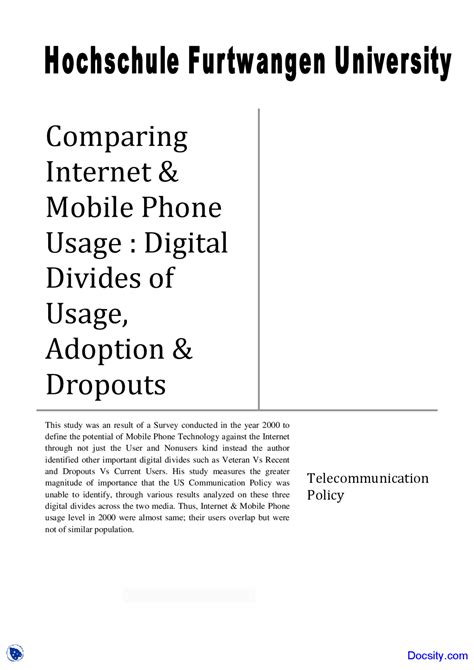 Comparing Internet And Mobile Phone Usage Buisness Management