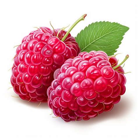 Raspberry Clipart In The Style Of Chiaroscuro Art On White Background