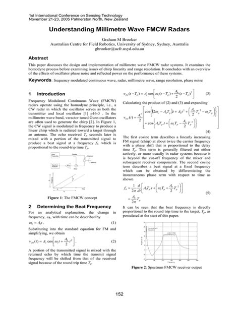 Millimetre Wave Fmcw Radar Design And Implementation