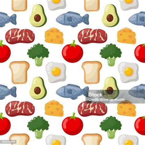 흰색 배경에 고립 된 매끄러운 패턴 식료품 음식 아이콘 그림 벡터입니다 음식에 대한 스톡 벡터 아트 및 기타 이미지 음식 0명 거리 Istock