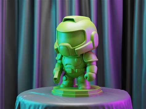 The Doomguy From Doom Inspired Chibi Figure By Darkovy Makerworld Download Free 3d Models