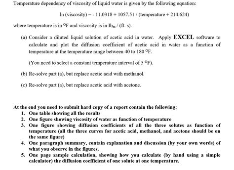 Solved Ln Viscosity Temperature Chegg