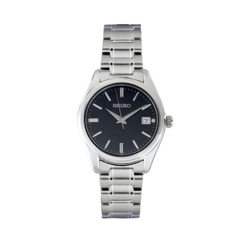 Montre Homme Seiko Bracelet Acier Cadran Noir