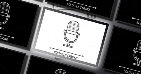 Microphone Linear Icon MasterBundles