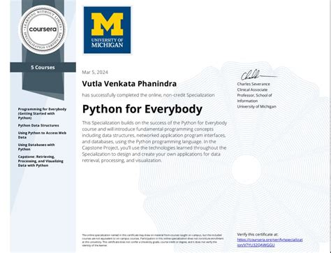 Phani V On Linkedin Python Programming Datascience Coursera