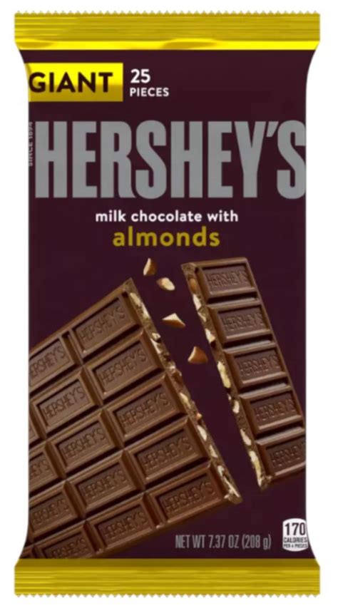 Hersheys Giant Bar Milk Chocolate With Almonds 208g Curious Candy