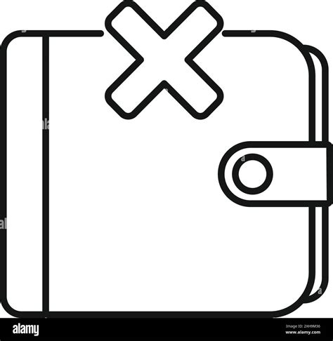 Simple Vector Showing A Wallet With A Cross Mark Representing A Failed