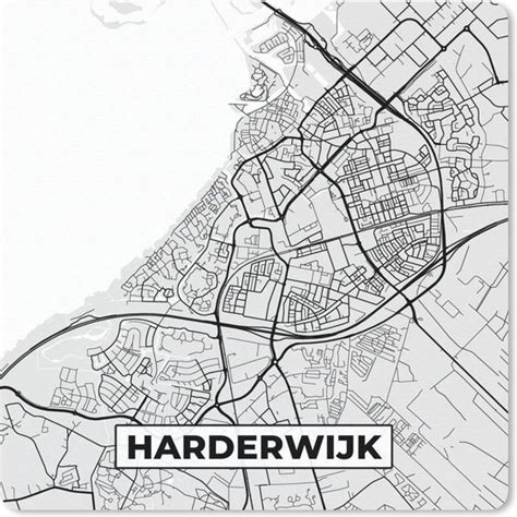 Stadskaart Harderwijk Grijs Wit Plattegrond
