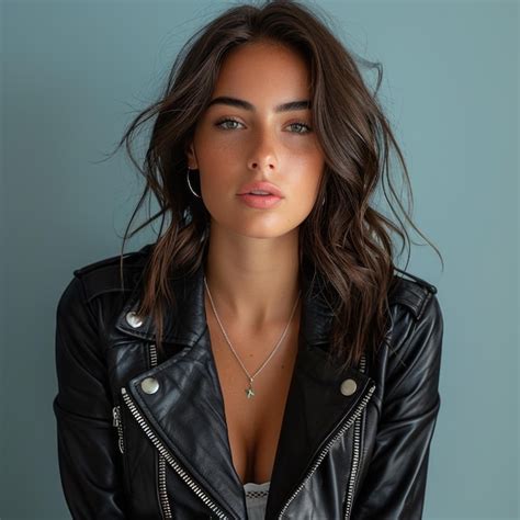 Girl Motorcyclist In A Black Jacket And Gloves Ai Generated Premium