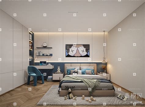 【男孩房3d模型】 现代vr有灯光有贴图max2016男孩房3d模型下载 Id1654749 免费3dmax模型库 青模3d模型网