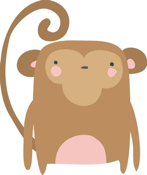 Download Small Monkey Illustration Vector On White Background For Free