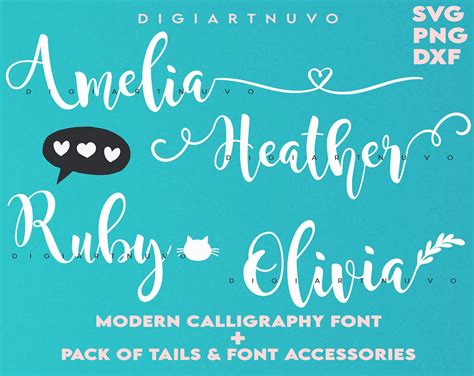 Cursive Font SVG Calligraphy Font Font Tails Handwritten Etsy