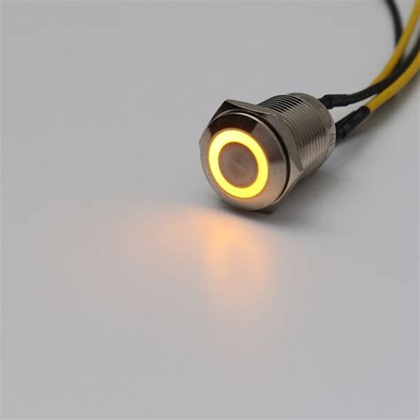 12v 1 3a 16mm 5 Colors Led Power Self Locking Push Button Switch Silver Aluminum Metal Latching