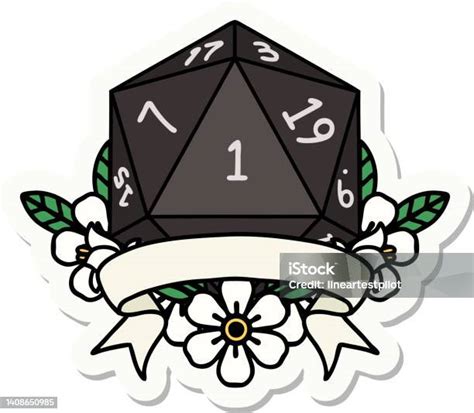 천연 하나의 D20 주사위 롤 스티커 0명에 대한 스톡 벡터 아트 및 기타 이미지 0명 굴리기 문신 Istock