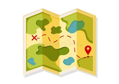 Tourist Map Of The Area For Navigation Orientation Vector Illustration