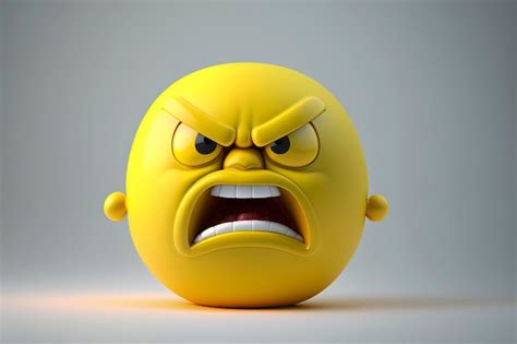 Premium Ai Image Angry Yellow Emoji