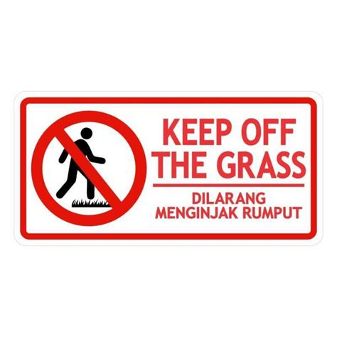 Jual Rambu Plang Dilarang Menginjak Rumput Cm X Cm Plat Alumunium Di Seller Takama Store