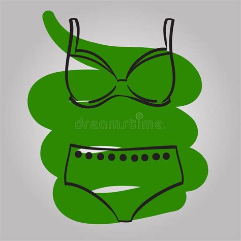 Woman Swimming Suit Female Swimsuit Drawn Vector Stock Vector