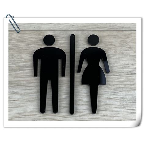 【現貨】化妝室標示牌黑色壓克力指示牌 標誌告示 男女廁所 Wc 便所 洗手間 款示wc124或ww124 幸運草文創 蝦皮購物