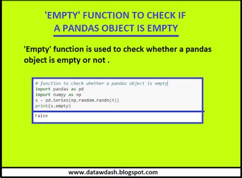 Empty Function To Check A Pandas Object Is Empty Or Not
