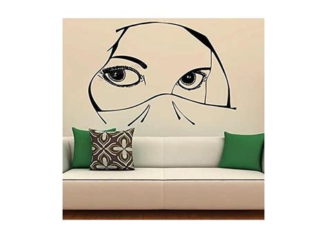 Adesivos de vinil decalque de parede Hot Eyes sexy menina cílios maquiagem parede decoração