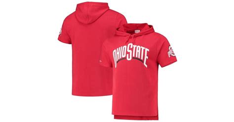 Mitchell And Ness Cotton Scarlet Ohio State Buckeyes Gameday Short Sleeve