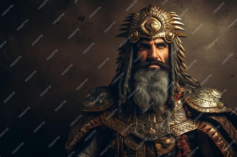 Premium Photo Assyrian Warrior With Elaborate Armor And Weaponry