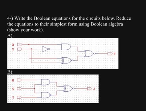 Solved 4 Write The Boolean Equations For The Circuits