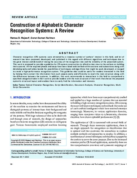 Pdf Guidelines For Building Character Recognition Systems