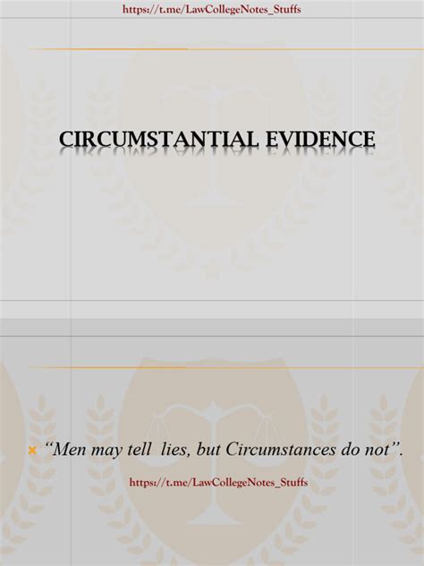 Circumstantial Evidence Pdf Circumstantial Evidence Burden Of Proof Law