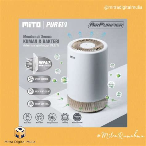 Promo Mito Pur 10 Smart Air Purifier Alat Penyaring Udara Anti Virus 20