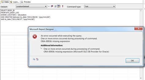 Solved Using Named Parameters From Ssrs Against Oracle Database