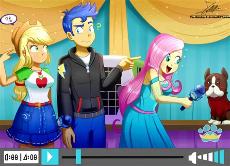 Fluttershy Флаттершай Flash Sentry Флеш Сентри Applejack