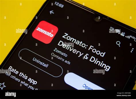 Zomato Mobile App Icon On Phone Screen Afyonkarahisar Turkey