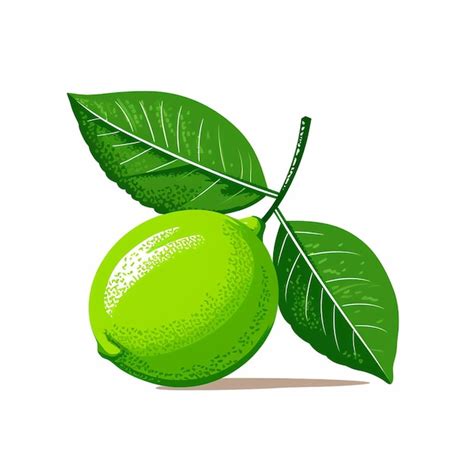 Lime With Leaf In Silhouette Style Premium Ai Generated Vector